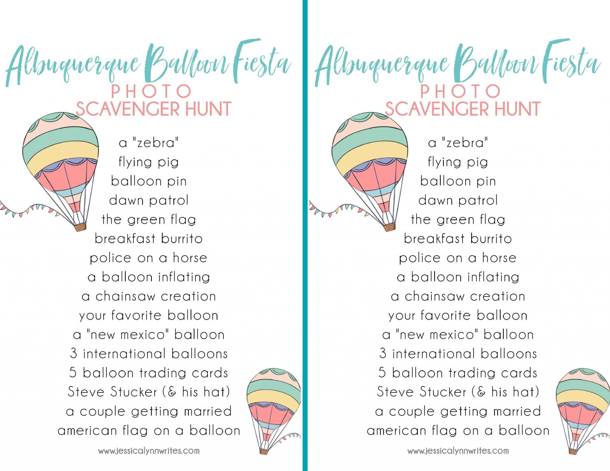 A Balloon Fiesta Scavenger Hunt • Jessica Lynn Writes